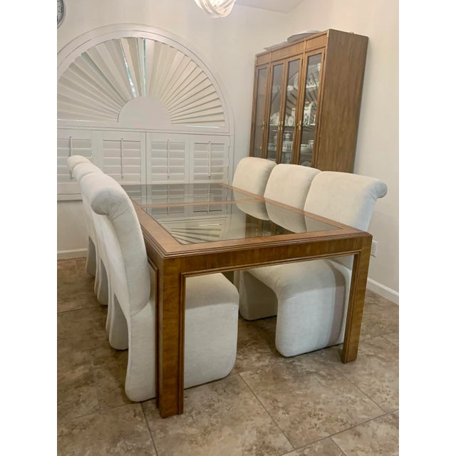 Postmodern Waterfall Dining Chairs Attributed to Karl Springer - Set of ...