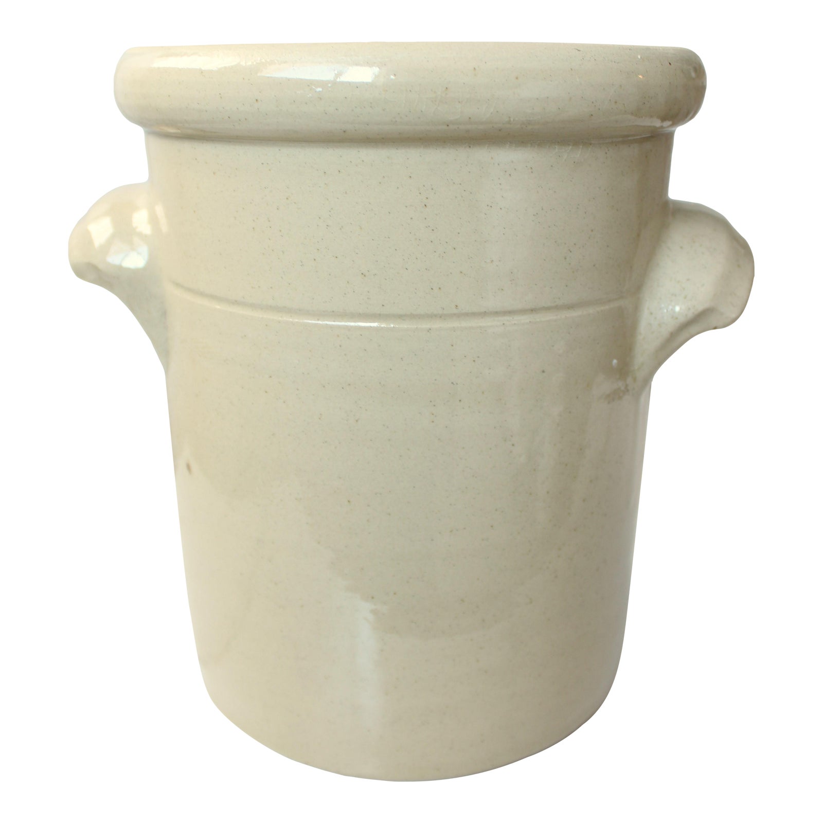 Antique French Farmhouse Stoneware Crock With Double Handles | Chairish