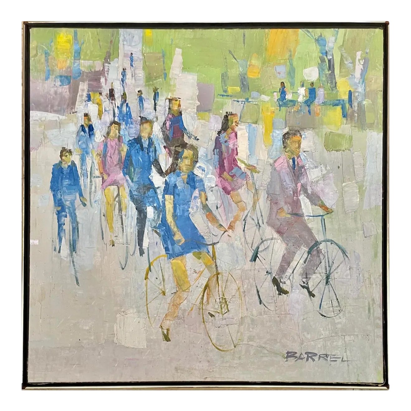 1960s Modern Abstract Figurative Oil Painting on Canvas by Italo Botti ...