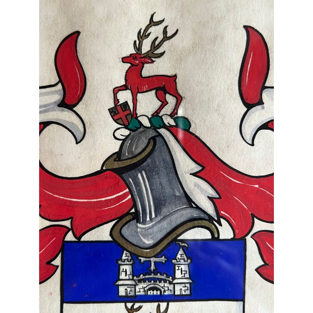 Vintage Irish Lenihan Family Coat of Arms Heraldry Framed Drawing ...