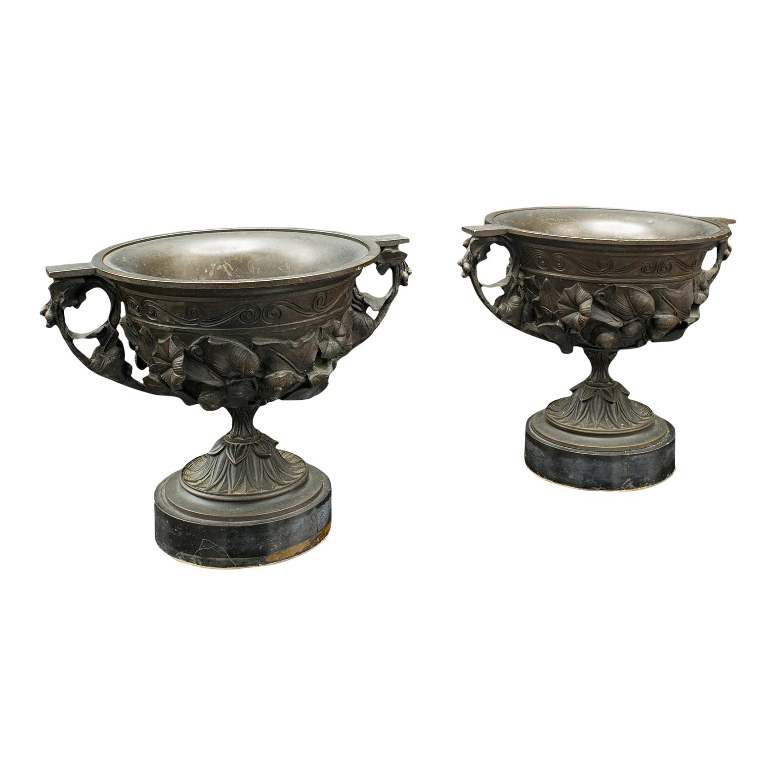 1850's Large Pair of Antique Drinking Cups | Chairish