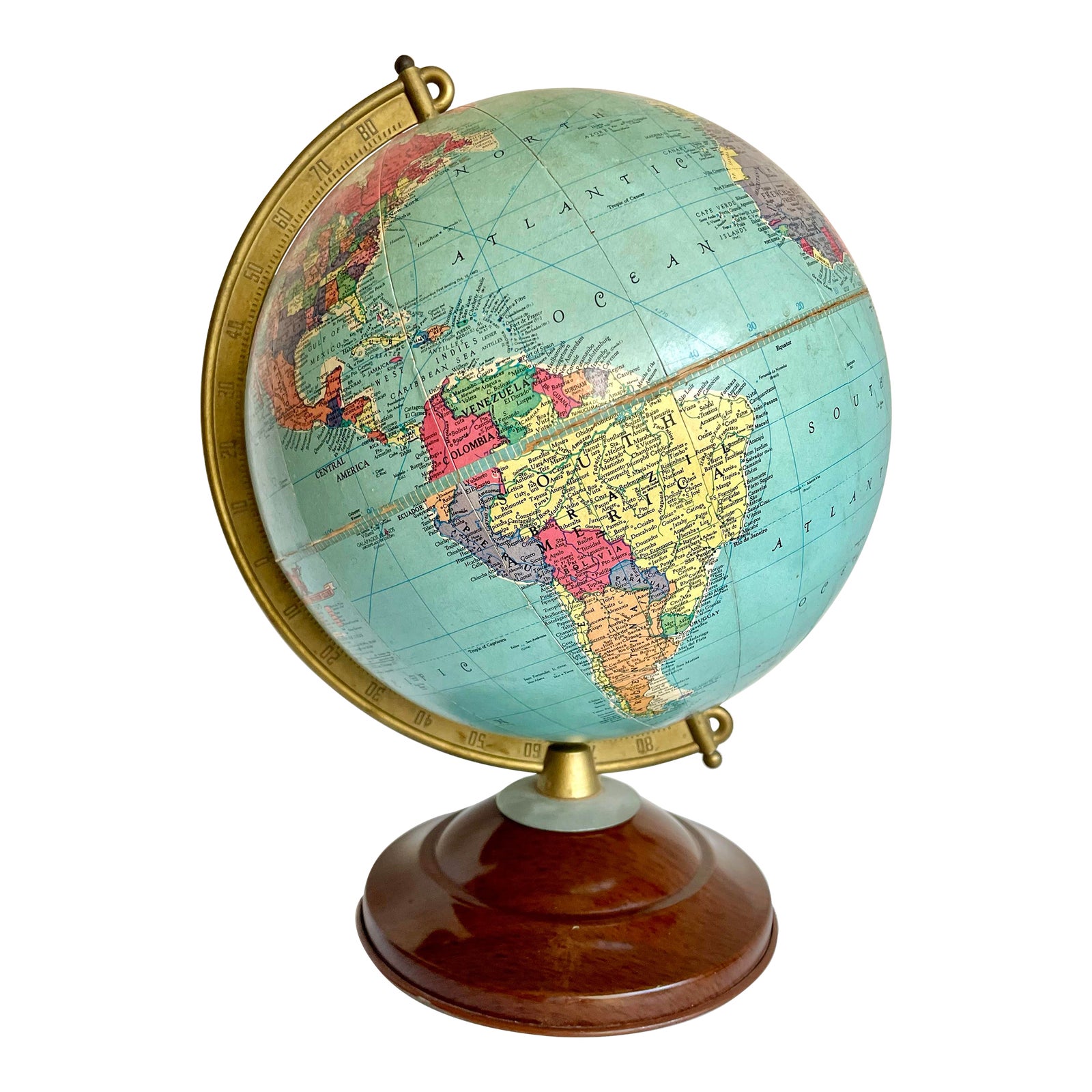 1940's Replogle Precision 10" Globe on Metal Base | Chairish