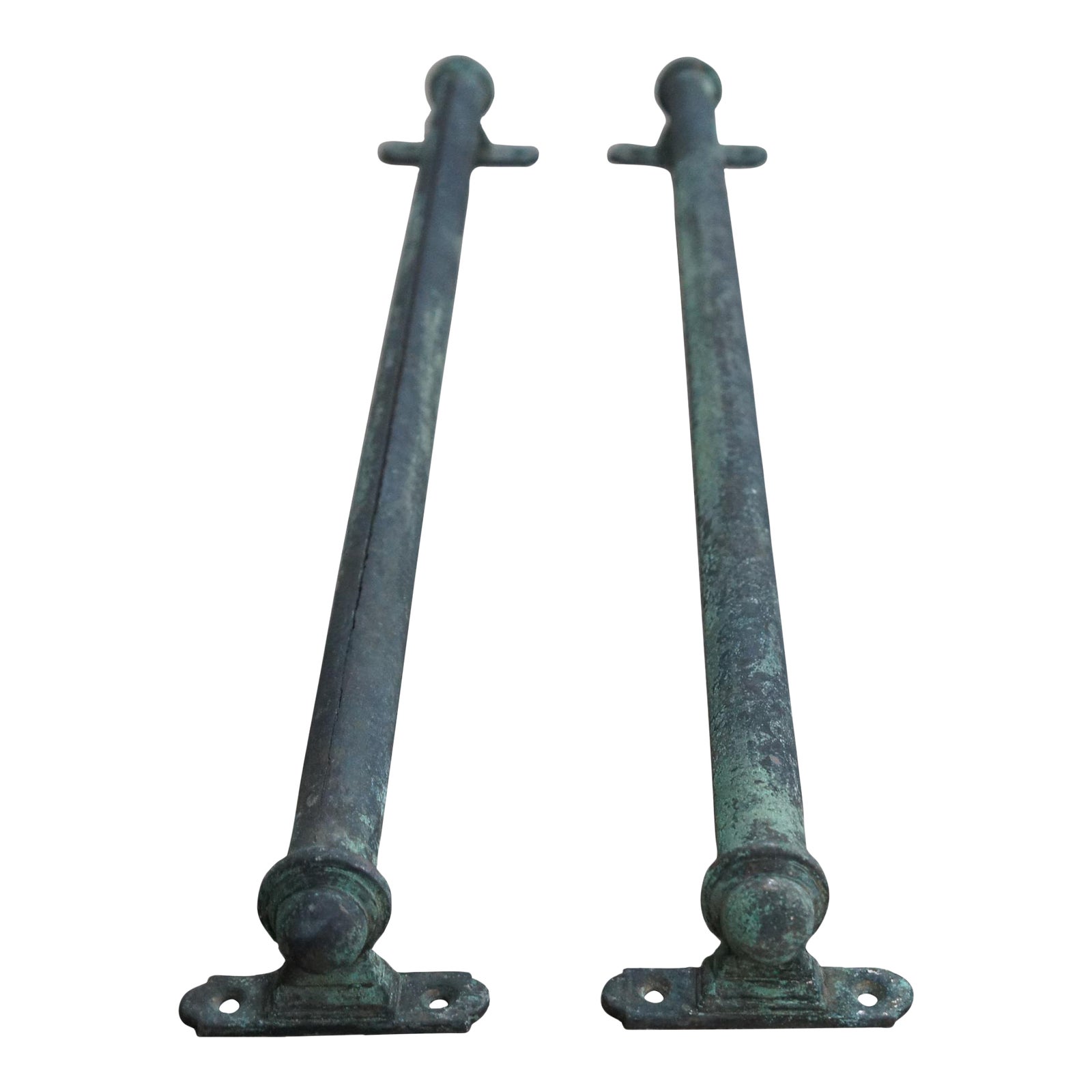 Antique Architectural Salvage Brass Verdigris Bathroom Shower Towel ...