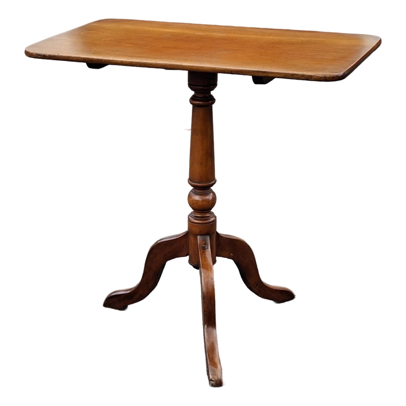 Federal Mahogany Rectangular Tilt Top Side Table | Chairish