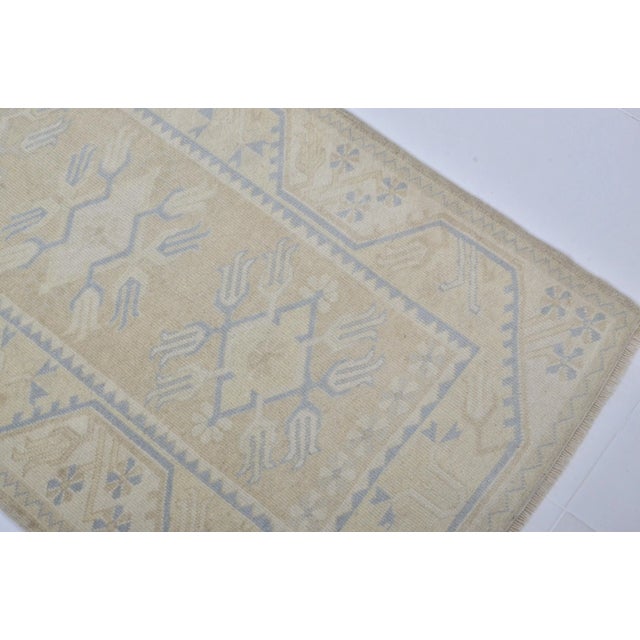 Handmade Natural Design Wool Hallway Runner Rug | Chairish