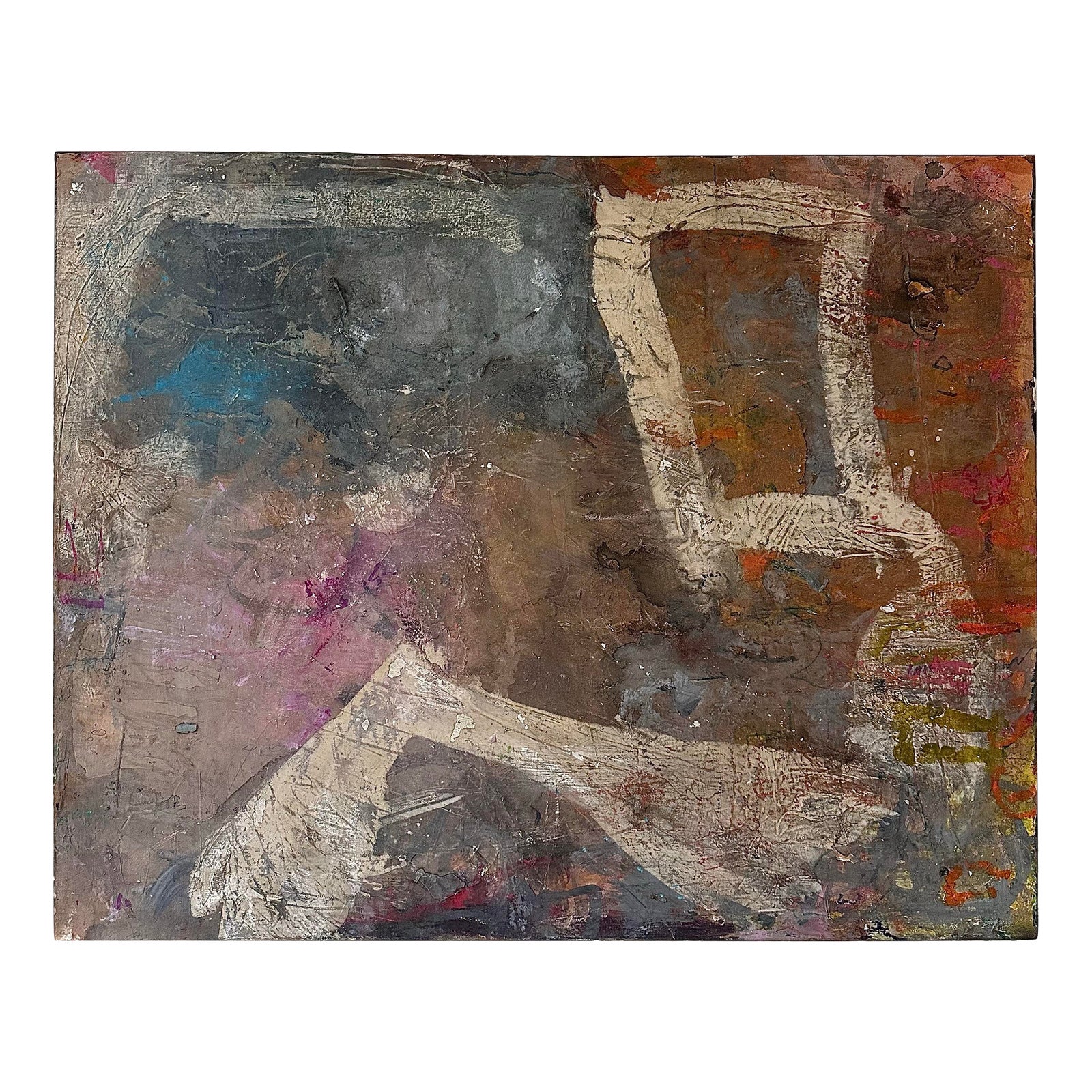 Abstract Mythological Painting on Canvas "The Centaur Sulks" | Chairish
