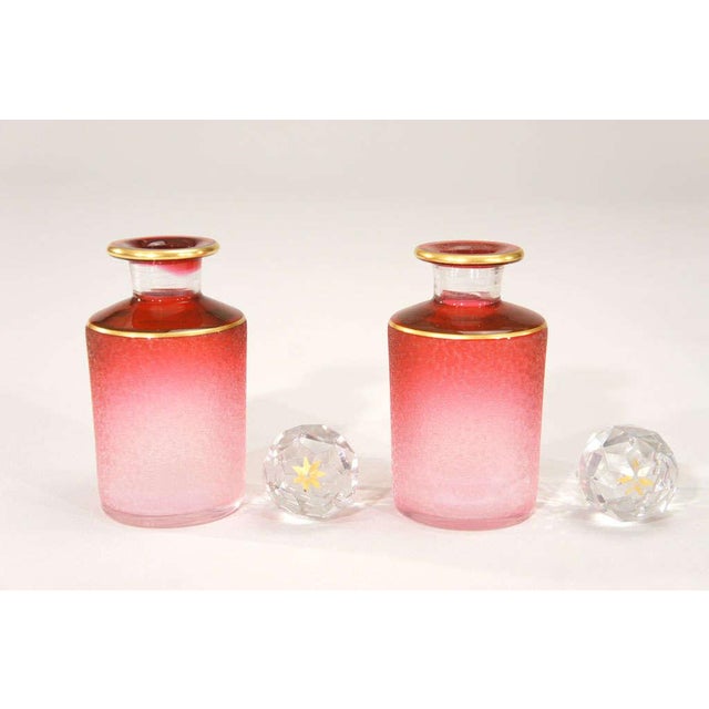 St. Louis Cameo Crystal Cranberry Vanity Set.- 7 Pieces | Chairish