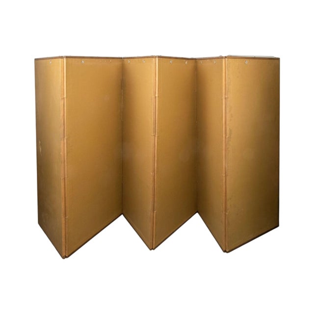 Robert Crowder Japanese Hand-Painted Six Panel Screen | Chairish