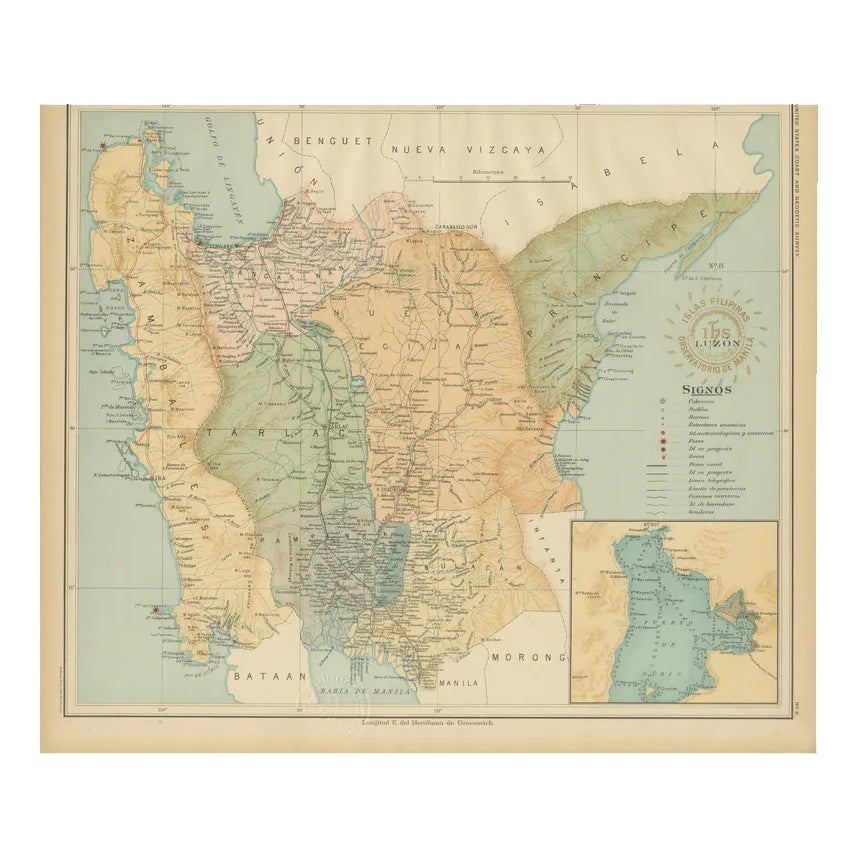 Central Luzon Topographic and Hydrographic Map of Observatorio in ...