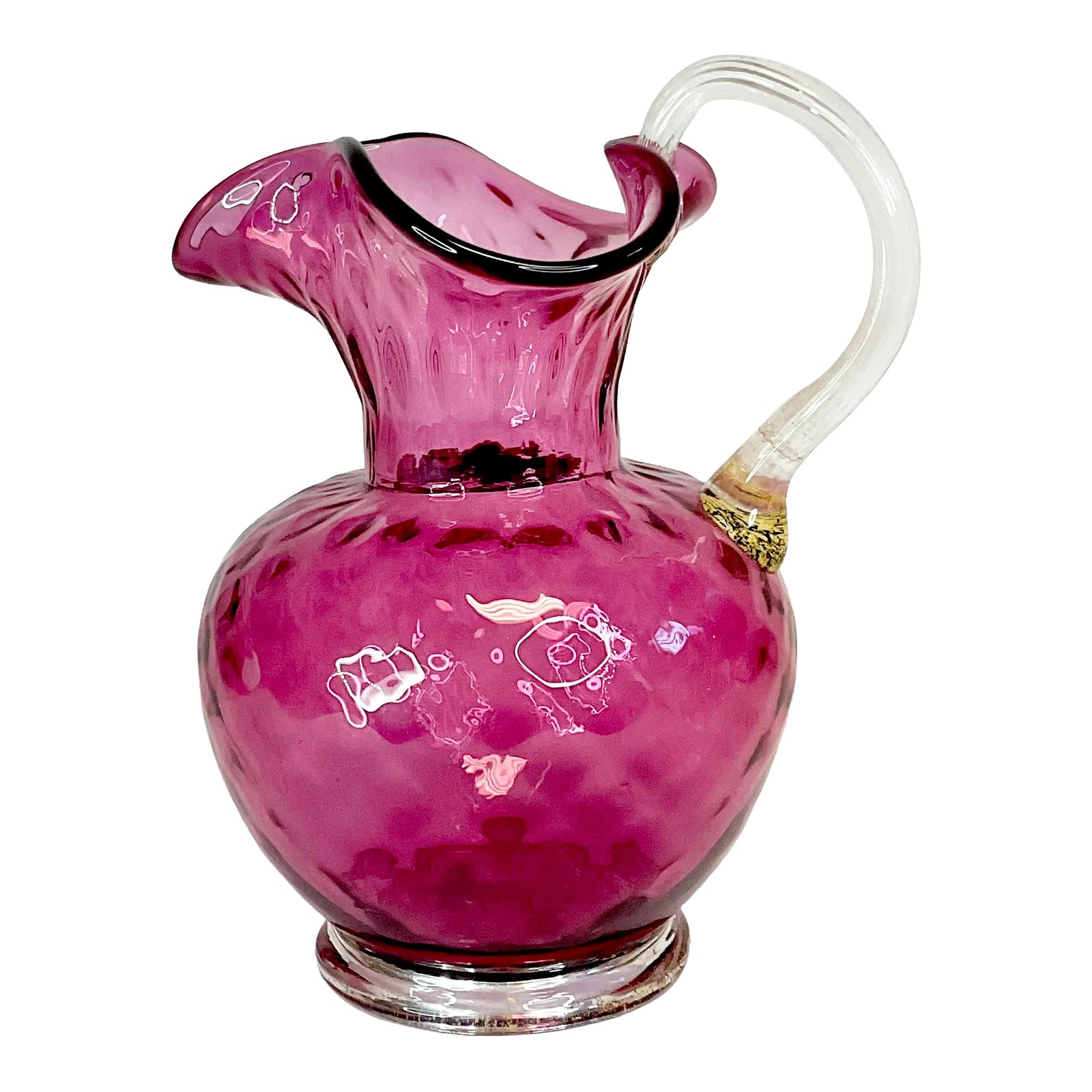 Vintage Italian Hollywood Regency Murano Pitcher With Frilly Ruffle Rim ...