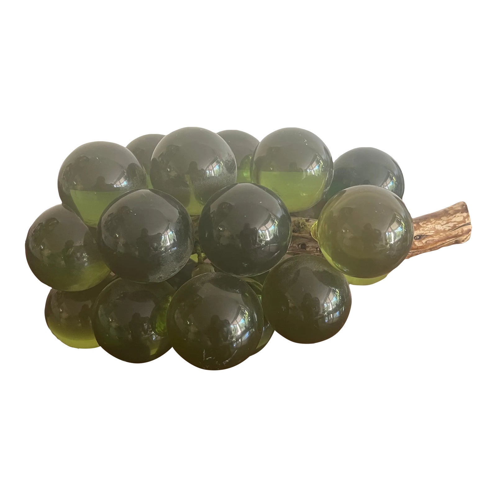 Mid 20th Century Vintage Large Green Acrylic Lucite Grape Cluster ...