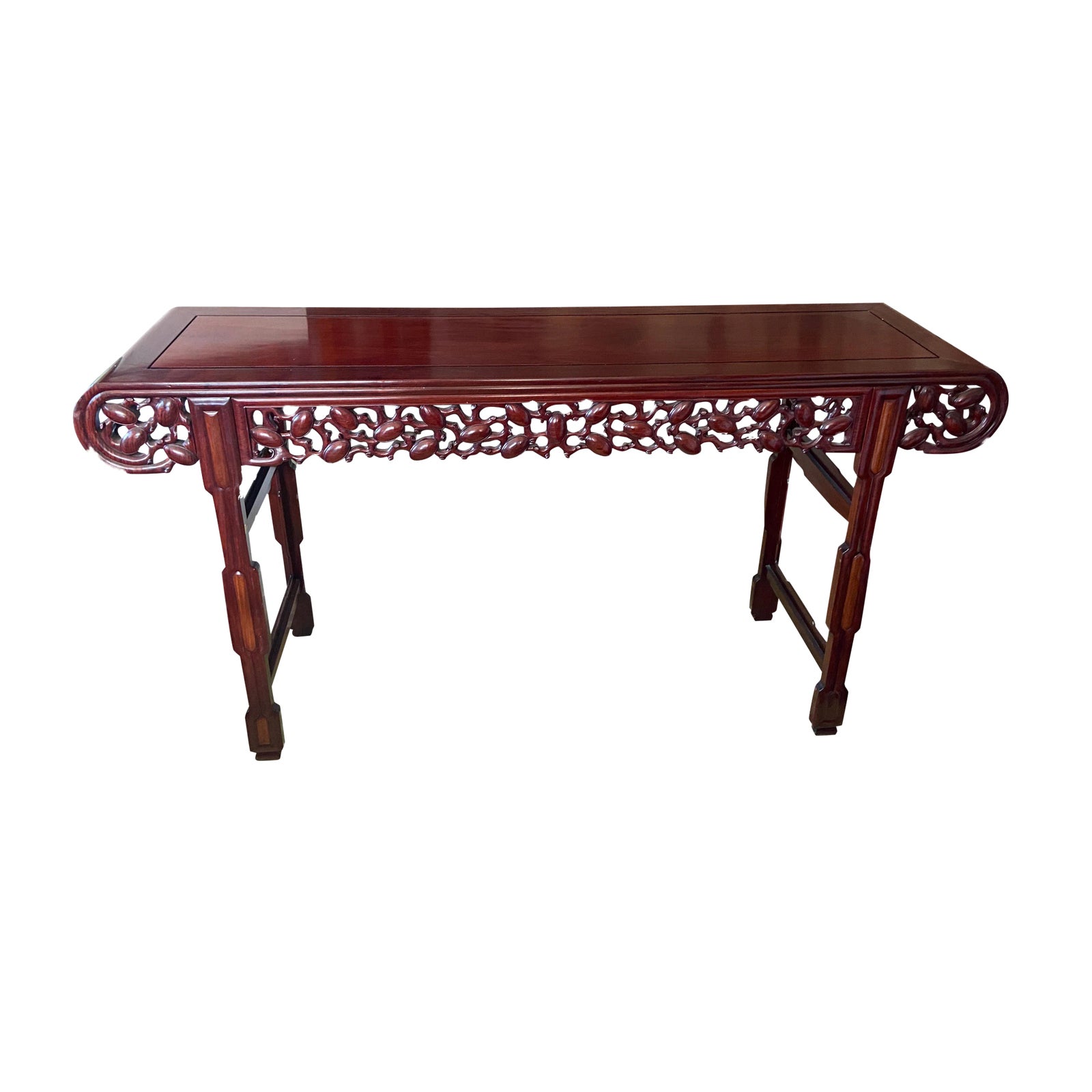 Chinese Vintage Huanghuali & Zitan Wood Altar Console Table | Chairish
