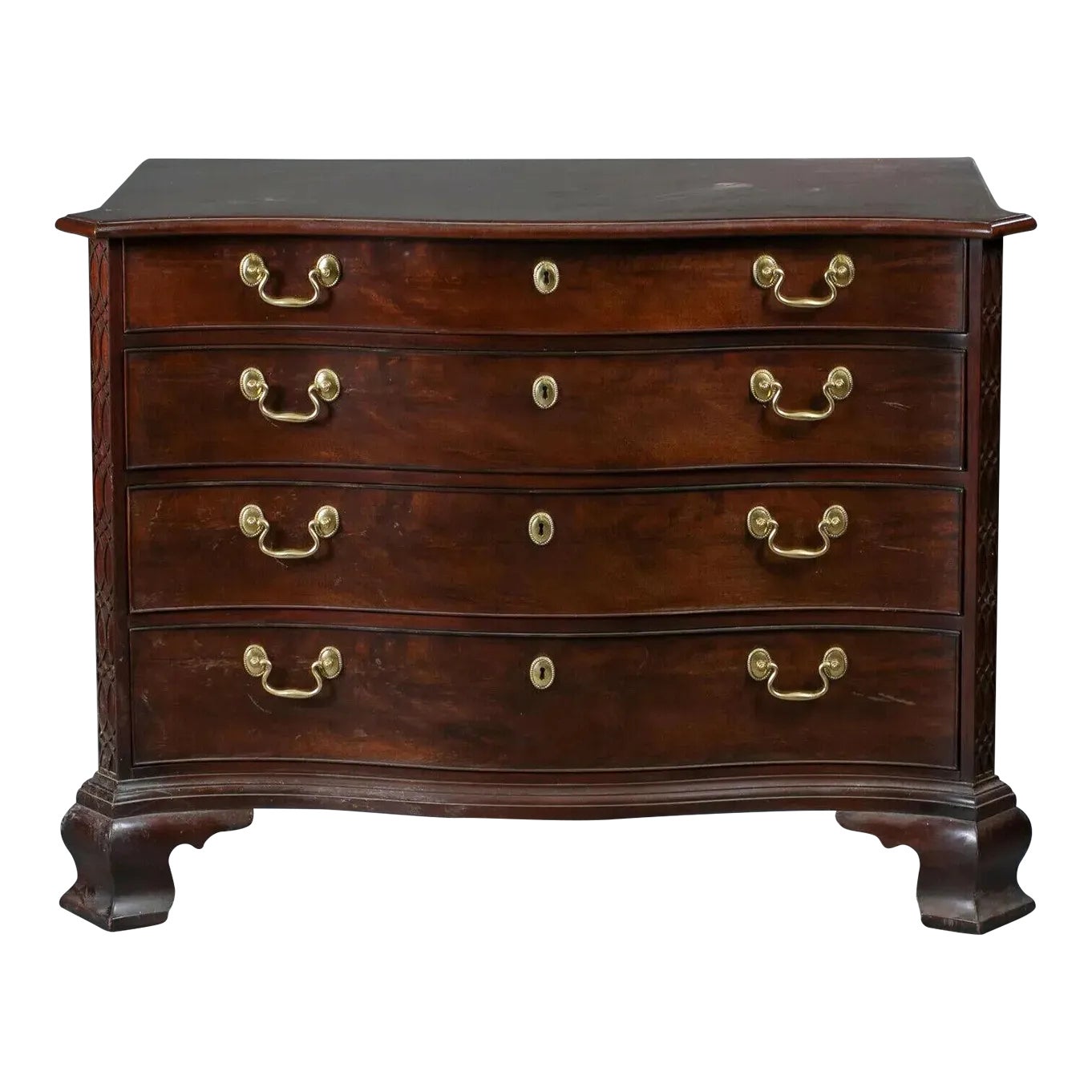 Stickley Williamsburg Collection Mahogany Blackwell Serpentine Chest Cw ...