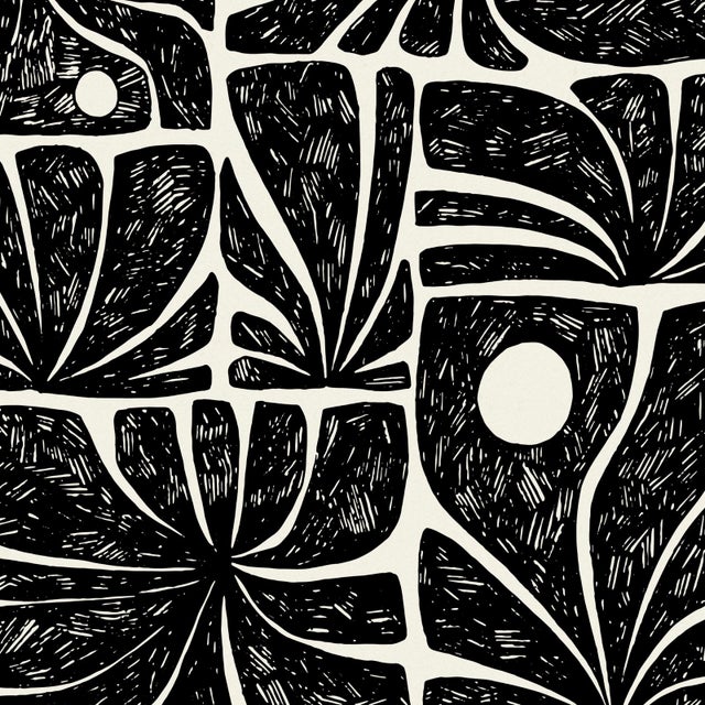 "Flora Block-White" Contemporary Abstract Botanical Print, Framed ...