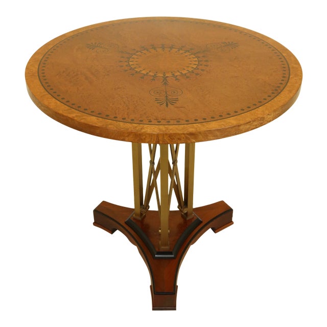 1990s Baggio Russian Classical Style Round Inlaid Table | Chairish