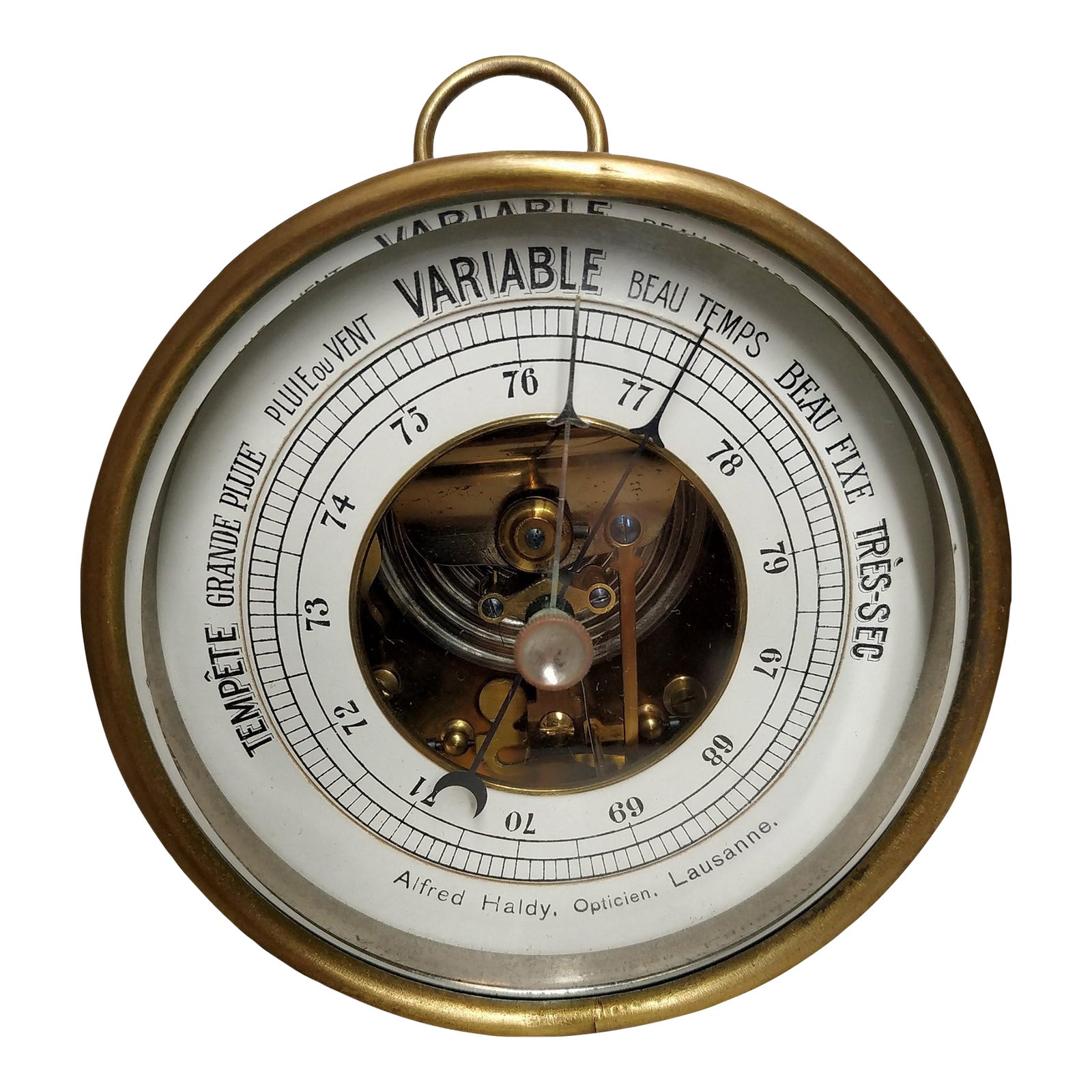 1900’s Swiss Made Desktop Tabletop Aneroid Barometer With an Open Dial ...