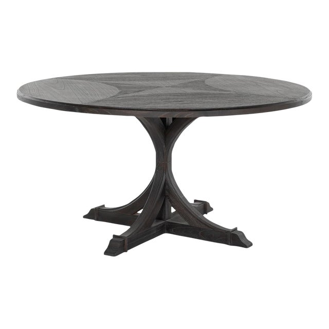 Adams Round Dining Table - Dark | Chairish