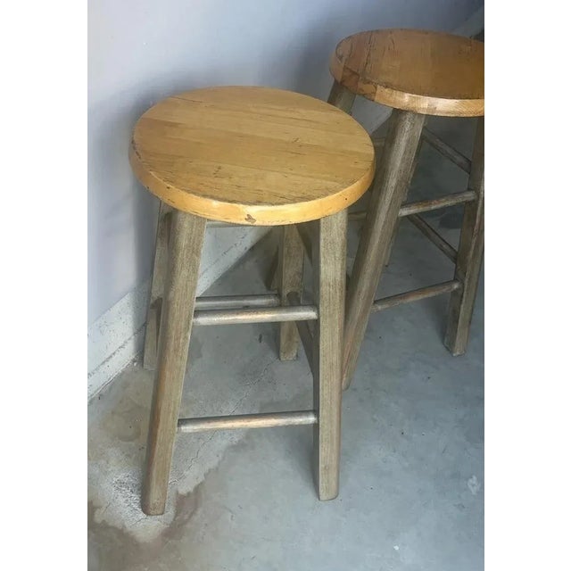 Collection of Four Original Painted Bar Stools | Chairish