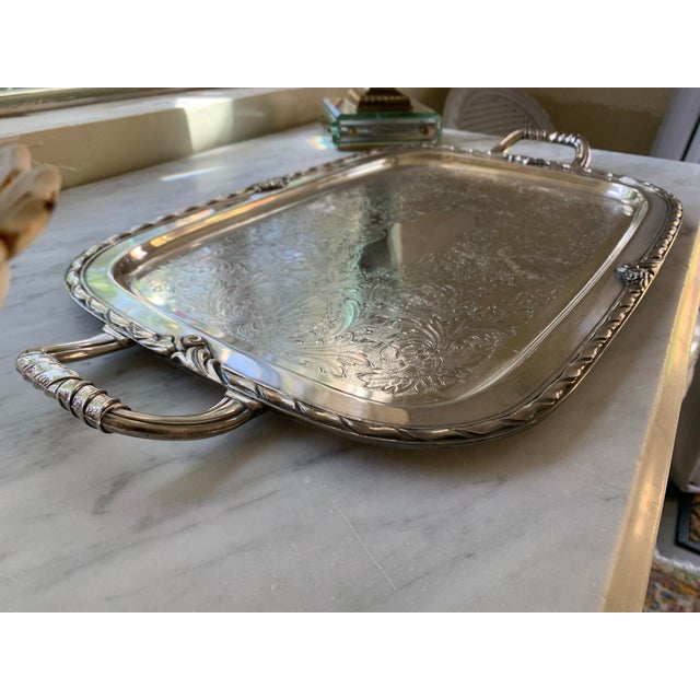 Vintage Deco Silverplate Serving Tray Oneida Hi-Light | Chairish