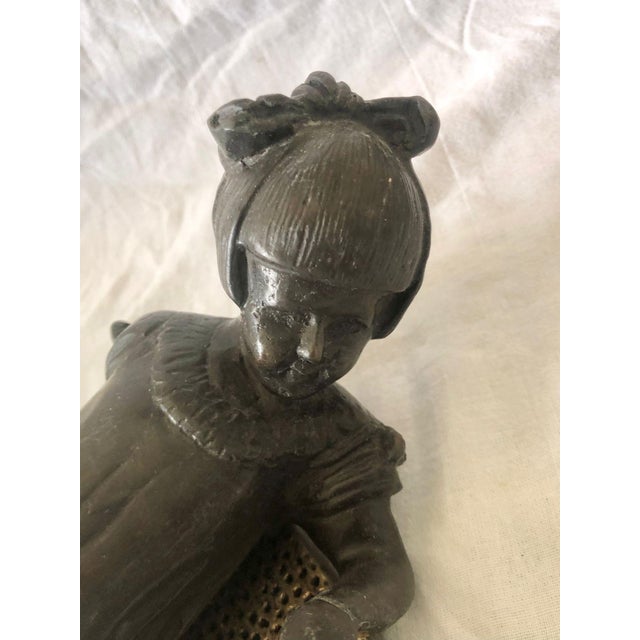 1970s Italian Bookends in Bronze Depicting Little Girl and Little Boy ...