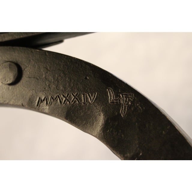 Greco-Roman Style Curule Chair Forged Iron Leather Seat by Life's Forge ...