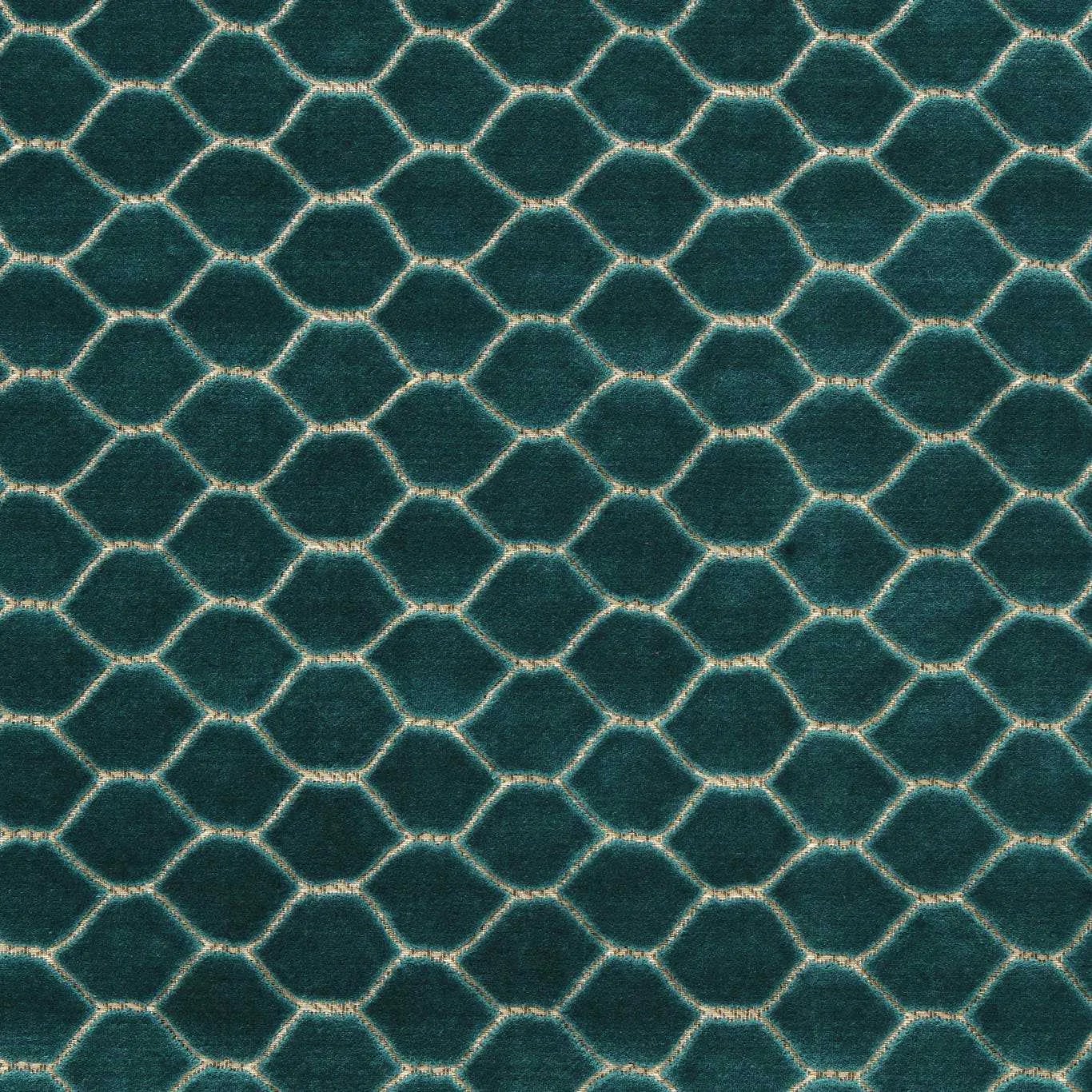 Sanderson Faraday Velvet Fabric in Malachite - a Sample | Chairish