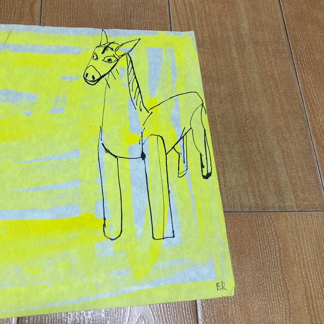 Vintage Edith Issac Rose Animal Drawing | Chairish