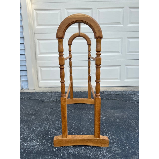 Vintage Hand Made Oak Blanket or Quilt Rack | Chairish