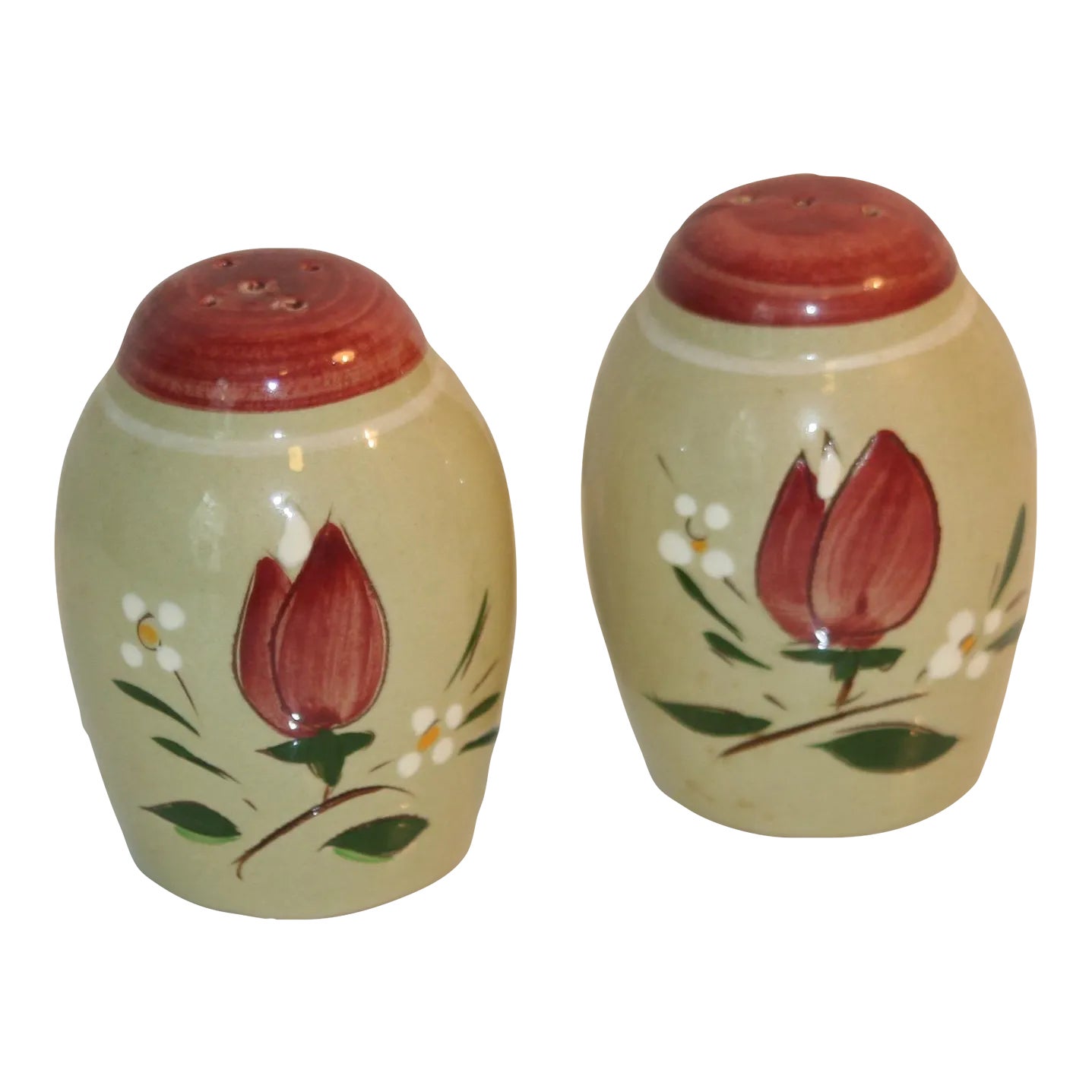 Early 1950s Stangl Pottery Magnolia Pattern Salt and Pepper Shakers- a ...