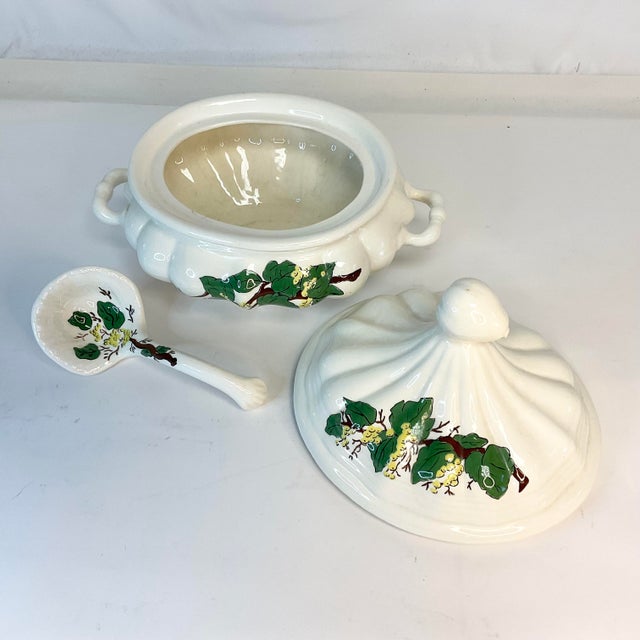 1940s Arts & Crafts Ceramic Transfer Ware Tureen With Trompe L’Oeil ...