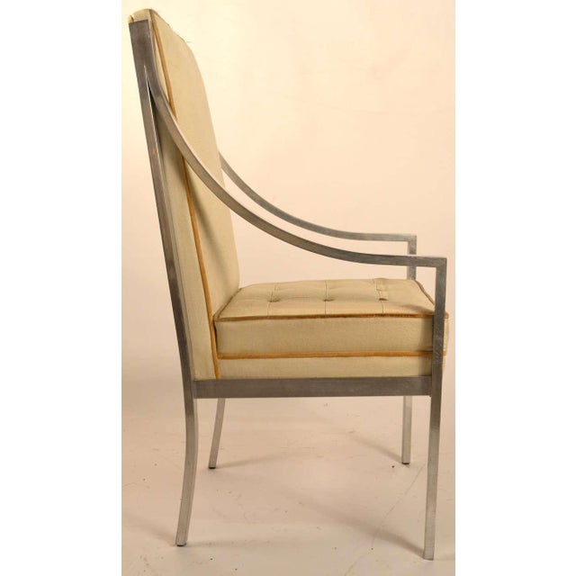 Set of Six Aluminum Frame High Back Dining Chairs | Chairish