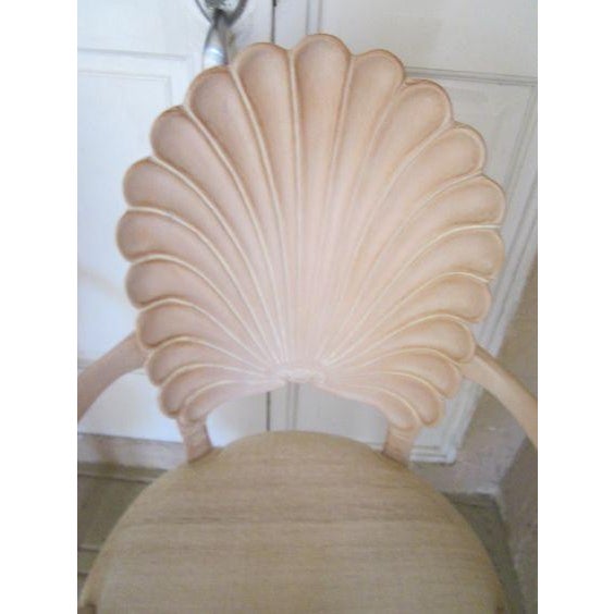 Vintage Venetian Grotto Style Carved Shell Back Dining Arm Chair From ...