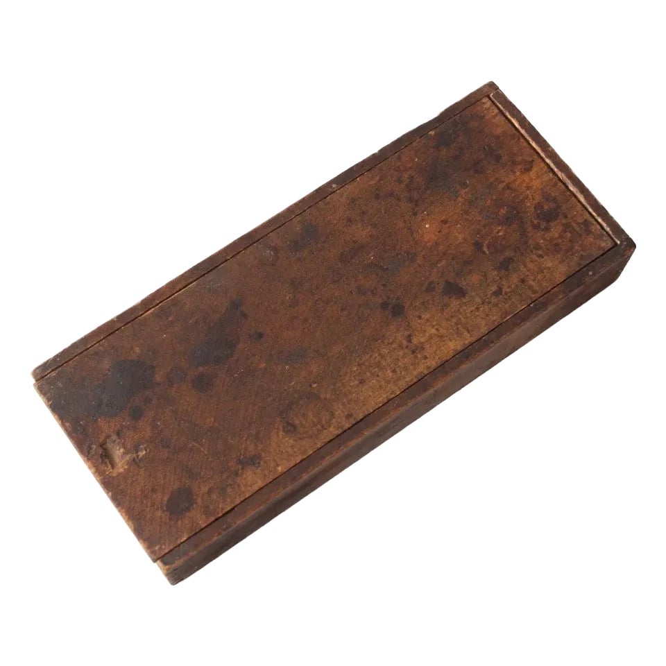 Vintage Wood Slide Top Box | Chairish