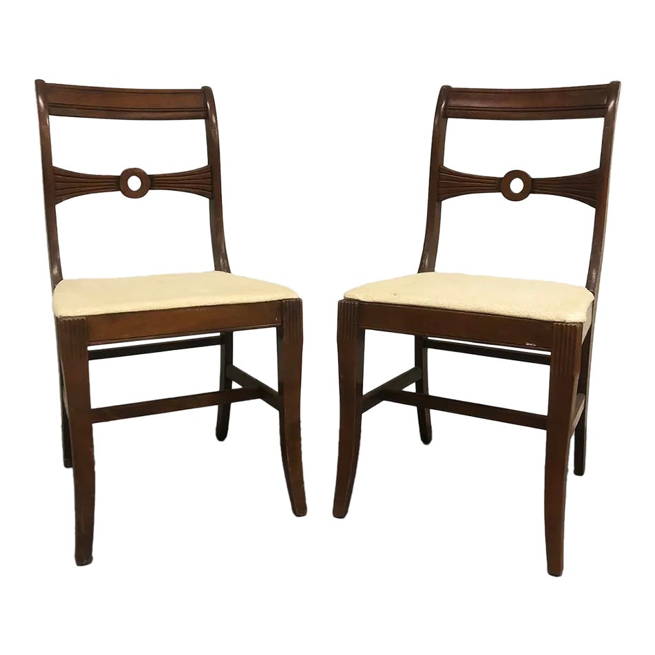Vintage Regency Style Side Chairs With Bow Splat- Set of 2 | Chairish