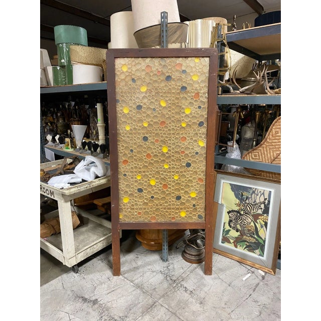 Mid Century Bubbles Fiberglass Oak Wall Panel Screen | Chairish