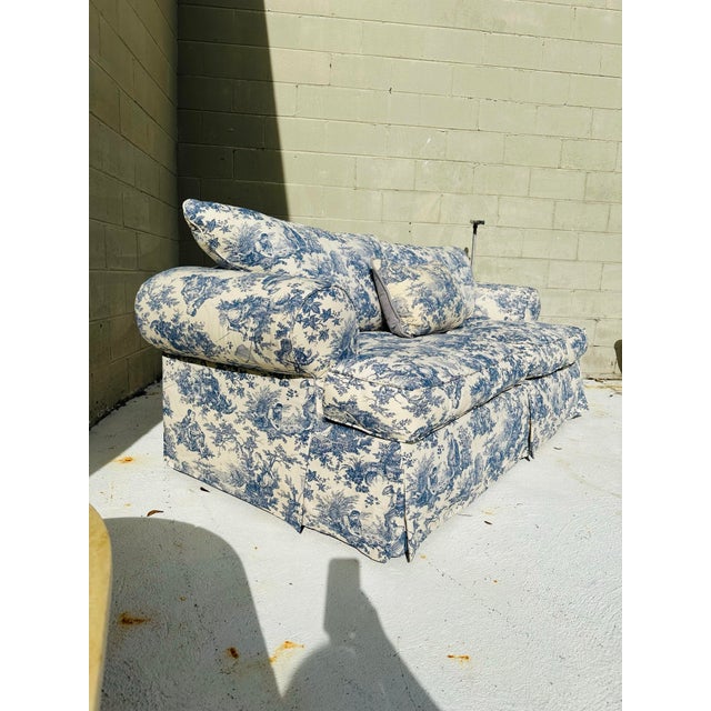 Vintage Blue and White Toile Sofa | Chairish