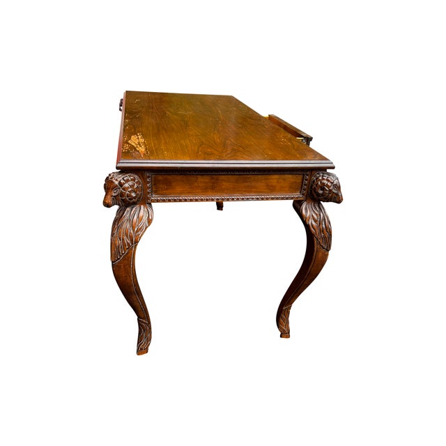 Late 20th Century Rams Head Carved Figural Classical Writing Desk ...