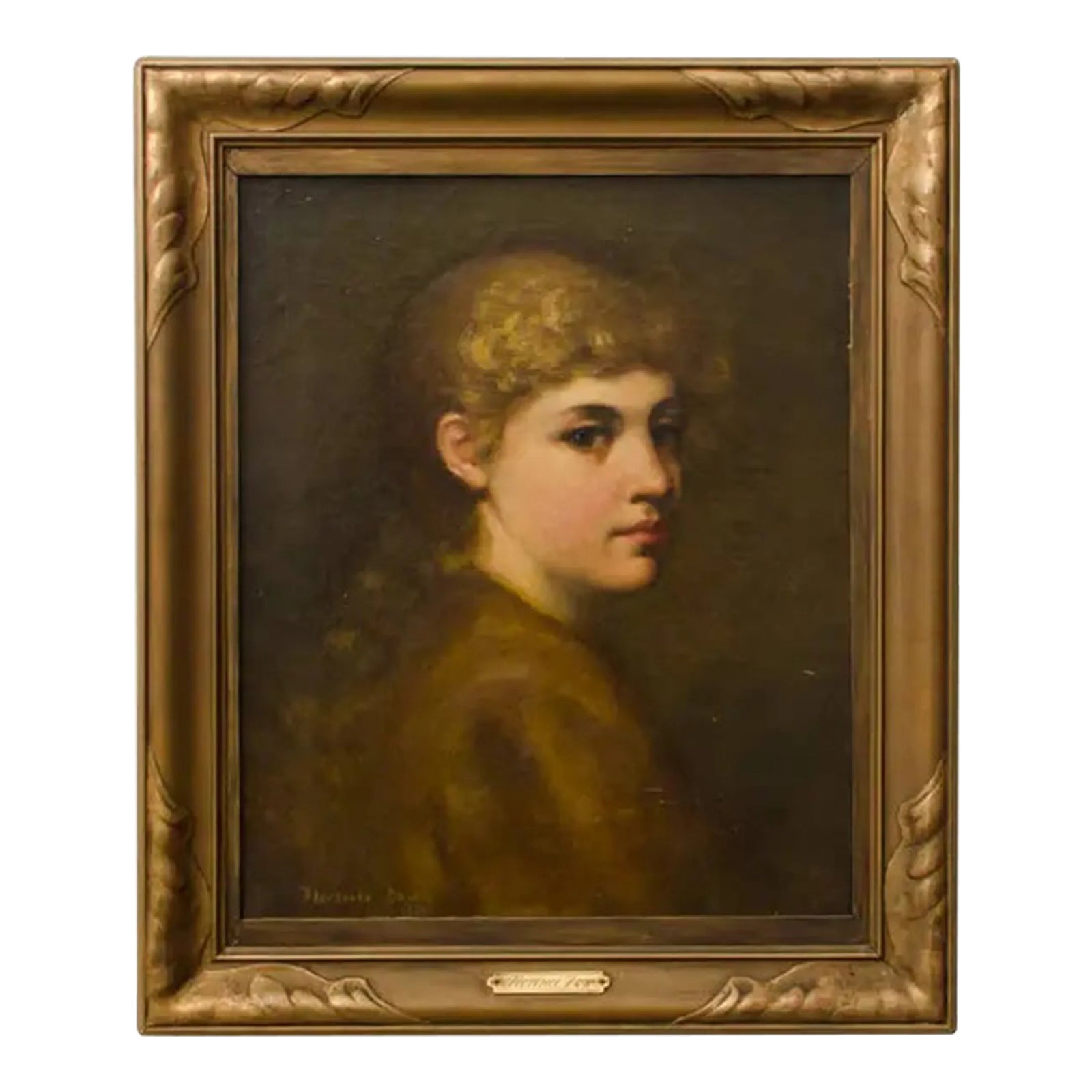 1880's Portrait of a Girl Framed Signed by Artist Florence Dow Original ...