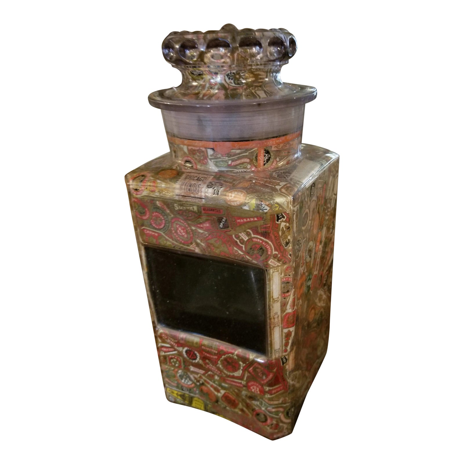 Antique Lavender Glass Tobacco Art Storage Jar | Chairish
