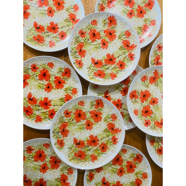 Neiman Marcus Poppy Flowers Lunch Plates Designed by Fitz & Floyd- Set ...