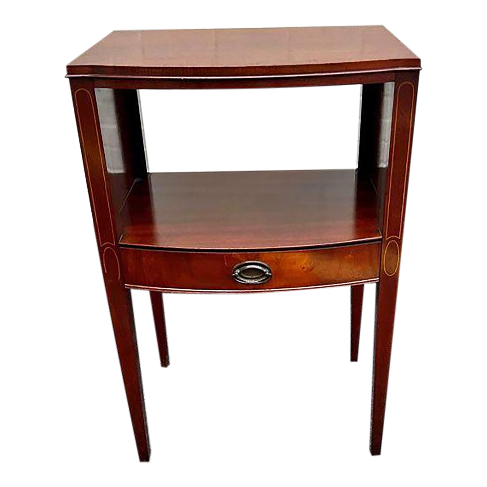 Antique Early 20th Century Federal Style Mahogany Inlaid 2 Tier Side ...