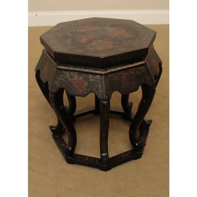 Vintage Chinoiserie Decorated Taborets, Stands - A Pair | Chairish