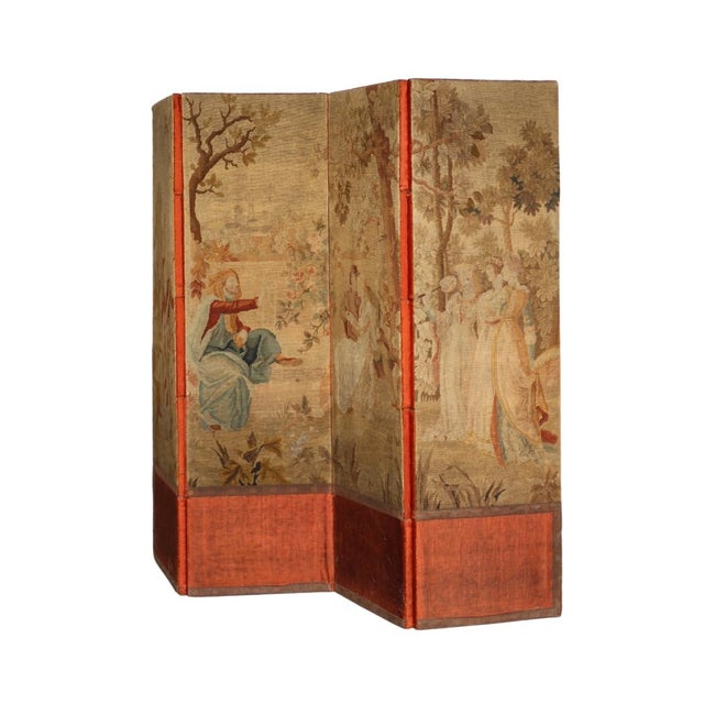 19th Century Parisian Tapestry Screen | Chairish