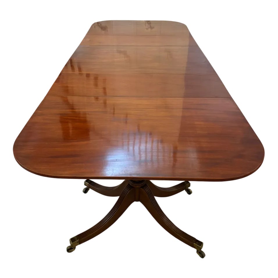 Regency 16/18 Seater Figured Mahogany 3 Pilar Dining Table, 1830 | Chairish