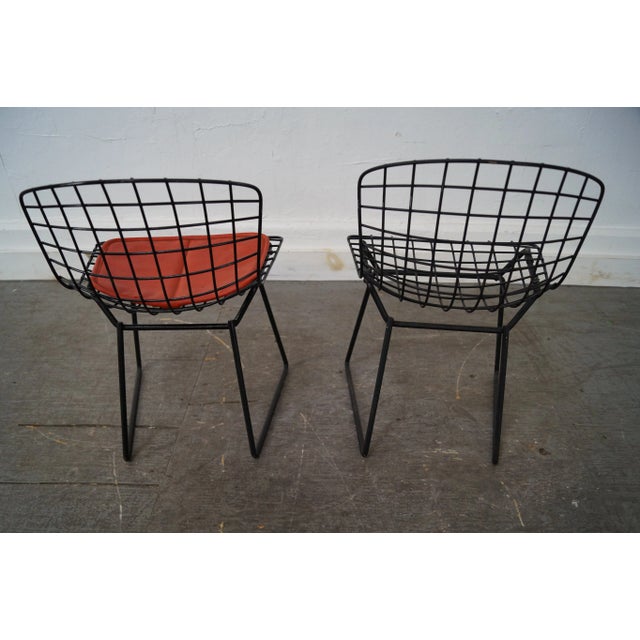 Knoll Mid-Century Bertoia Black Wire Childs Chairs - Pair | Chairish