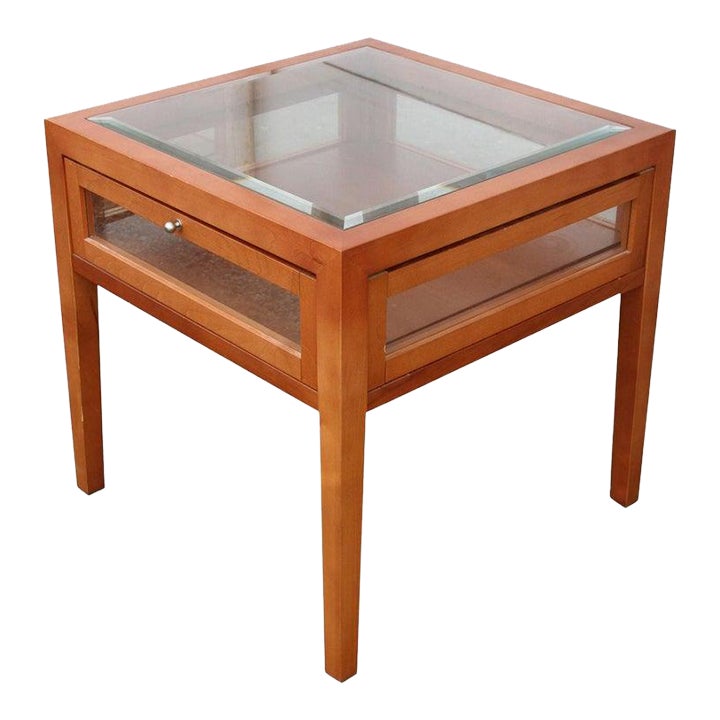 Two Tier Modern Display Side Table | Chairish