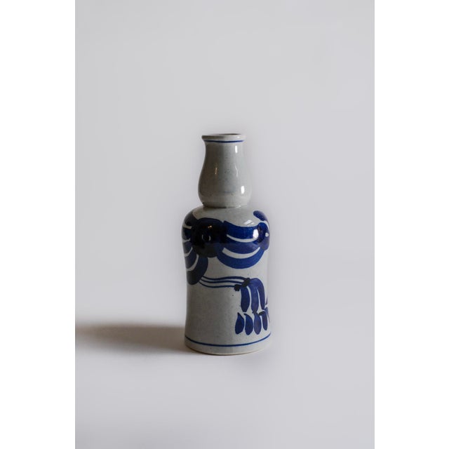 Vintage Lisa Larson "Karolin“ White Blue Vase - Gustavsberg Sweden ...
