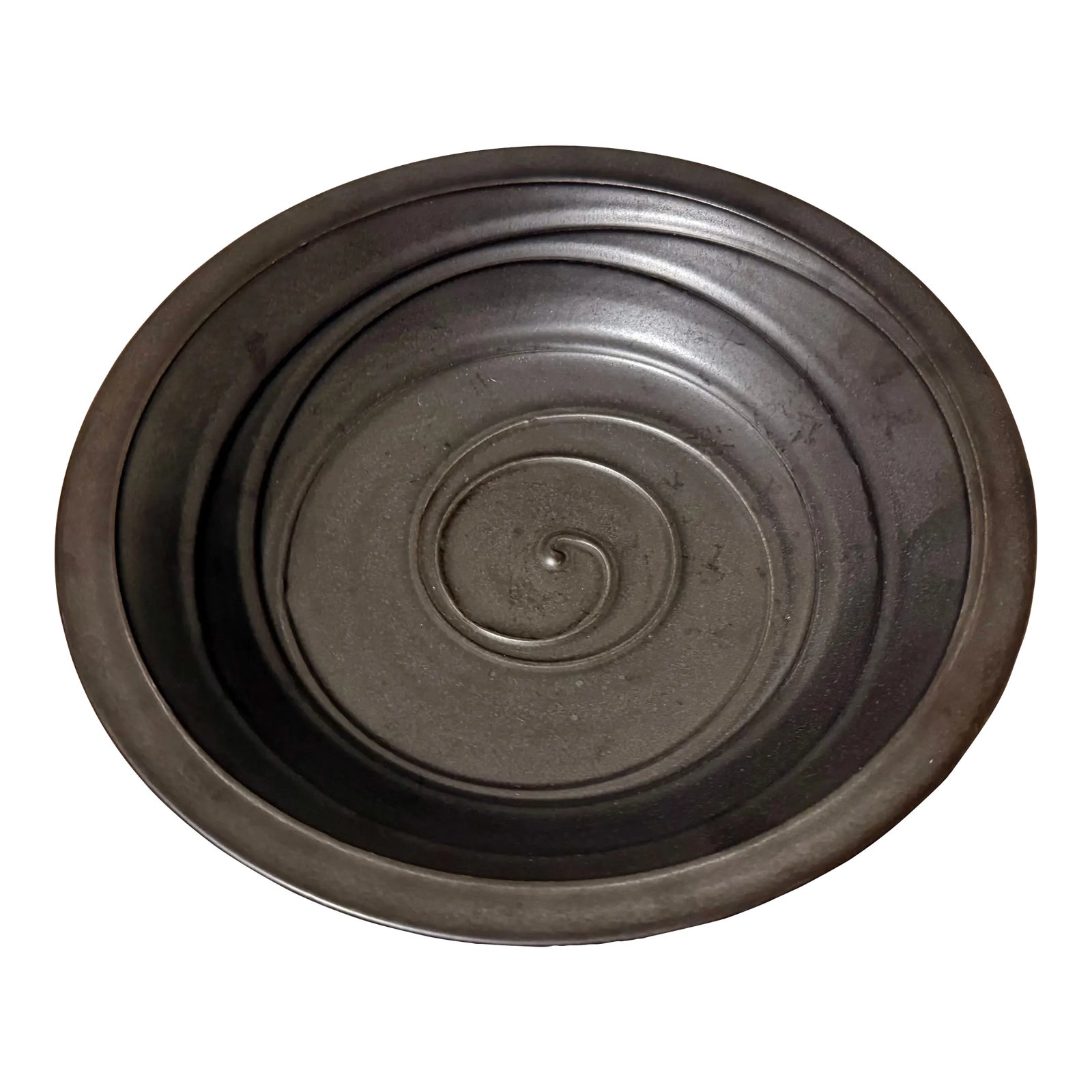 Organic Modern Black Centerpiece Bowl | Chairish