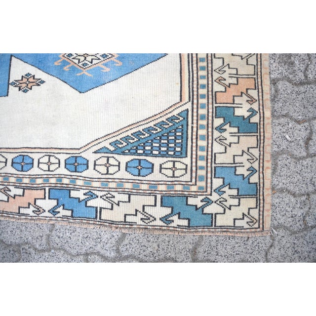 1960s Vintage Turkish Light Blue Rug | Chairish
