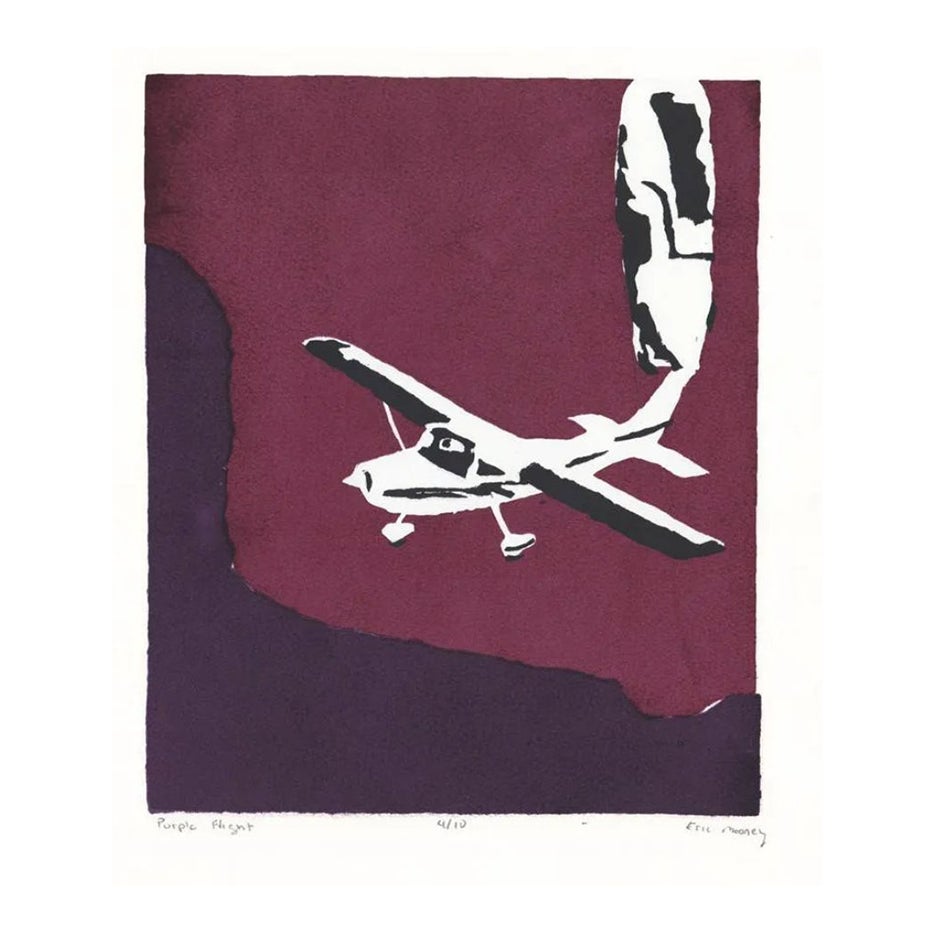 Eric Mooney Purple Flight Serigraph | Chairish